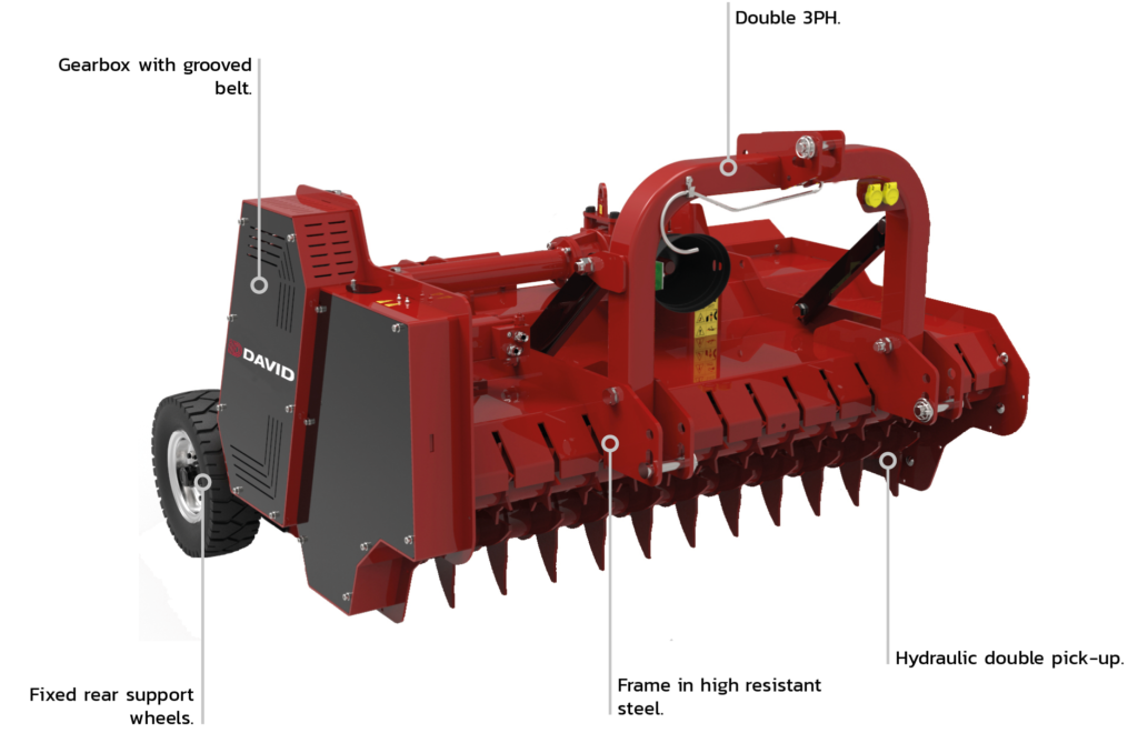 Mower with double hydraulic pick-up TD-SO - ID-DAVID